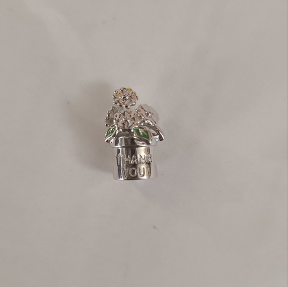 Jewelry | Thank You Flower Pot Charm 925 Nwot | Poshmark